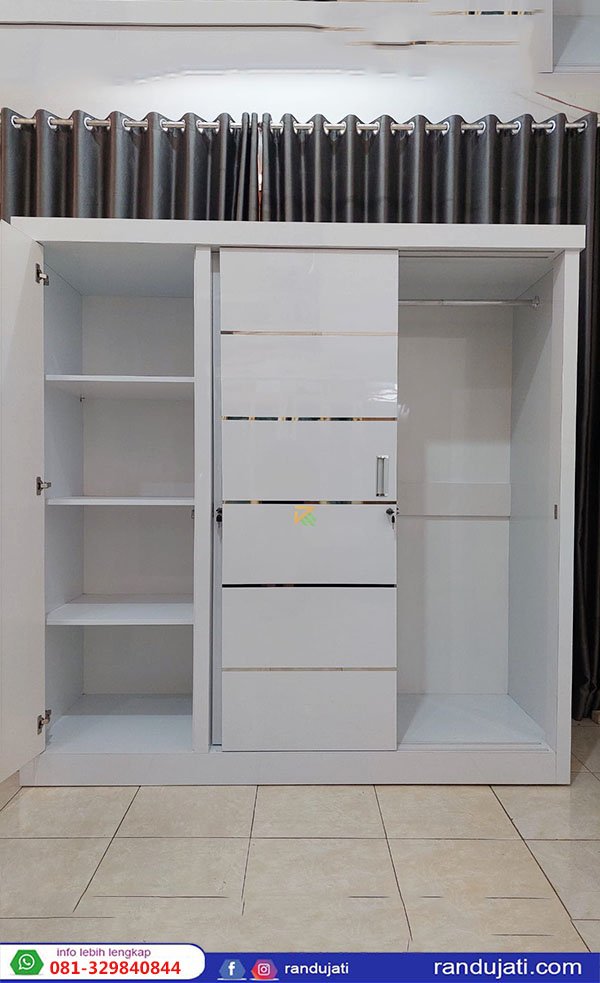 LEMARI PAKAIAN HPL PUTIH JUMBO CUSTOM | Randu Jati Furniture ...